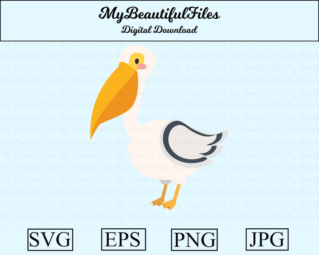 Pelican SVG,PNG Digital Download Cute Pelican File for Printable Art ...