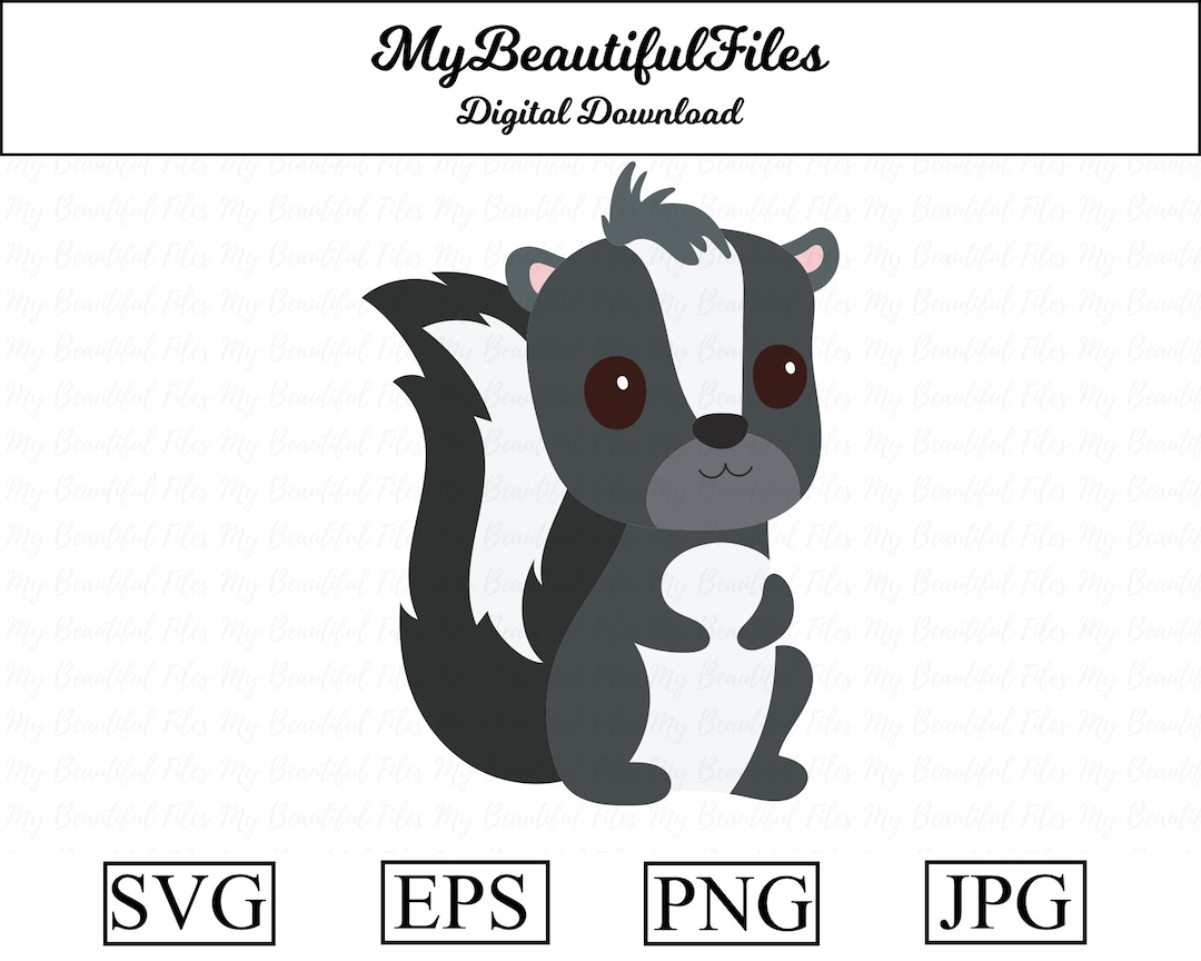 Skunk SVG,PNG Digital Download Cute Skunk File for Printable Art ...