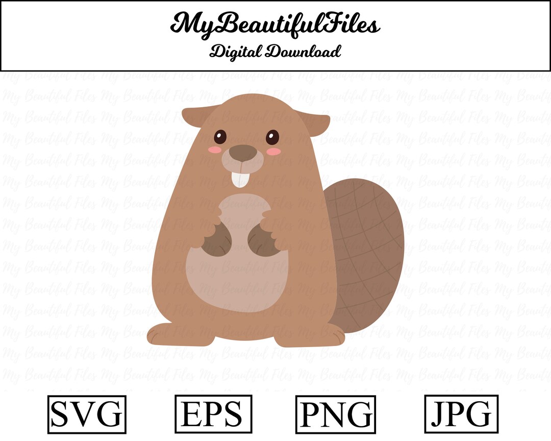 Beaver SVG,PNG Digital Download Cute Beaver File for Printable Art ...