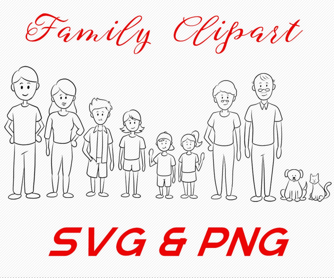 Family Clipart SVG and PNG Digital Download Family Svg for - Etsy UK