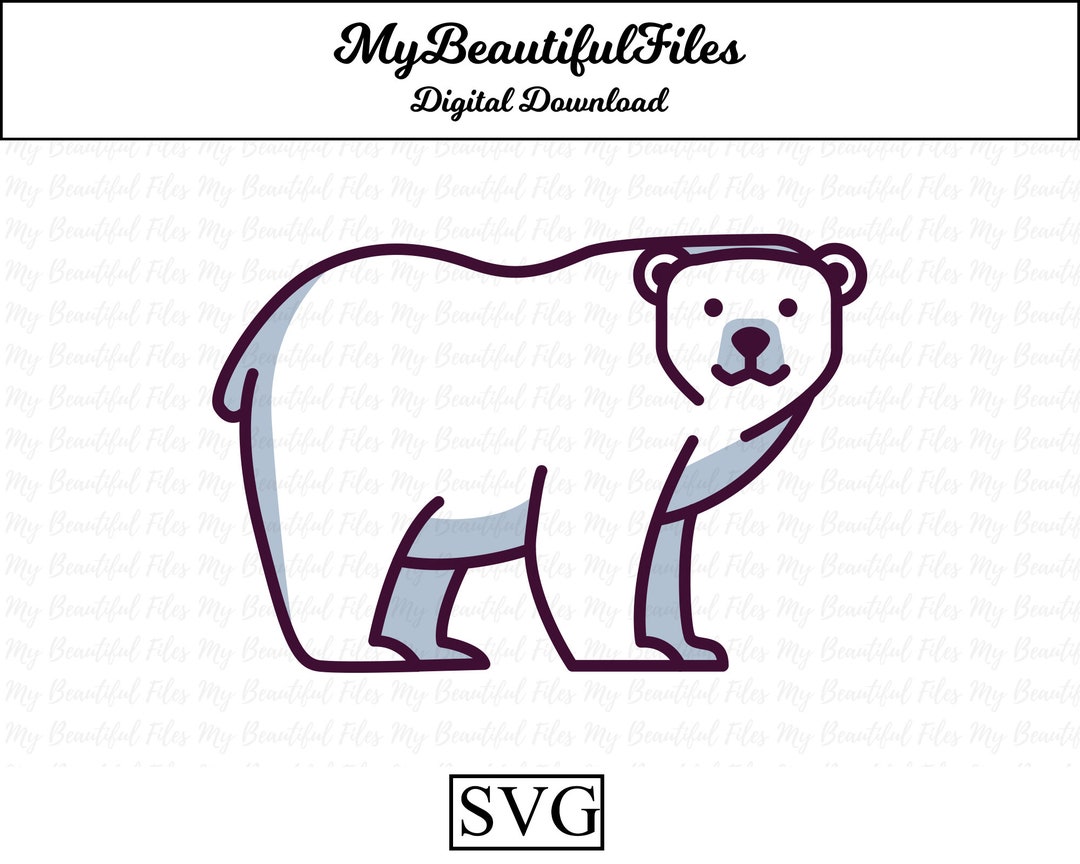 Polar Bear, Ice Bear SVG Digital Download Cute Icebear File for ...