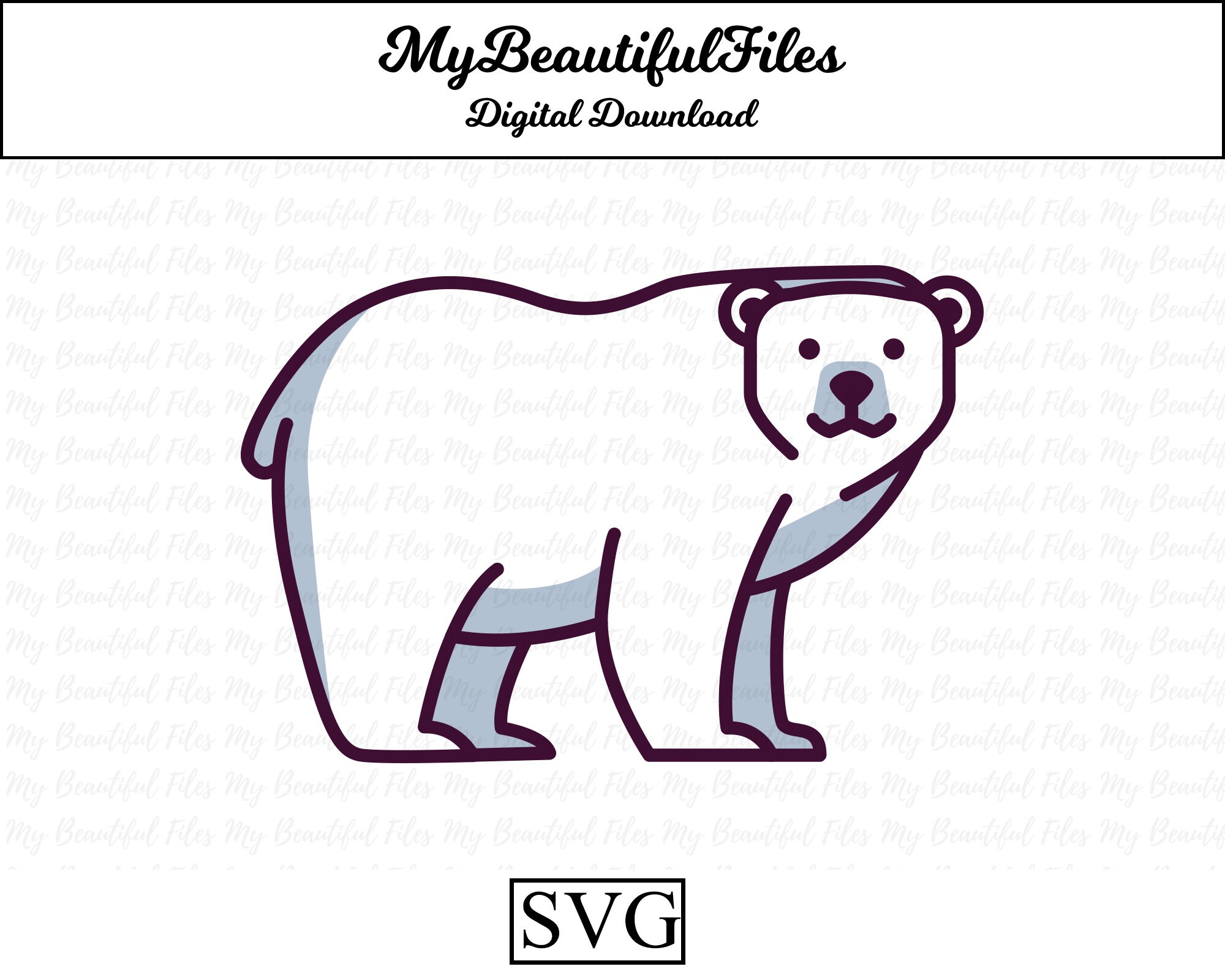 Polar Bear, Ice Bear SVG Digital Download Cute Icebear File for ...