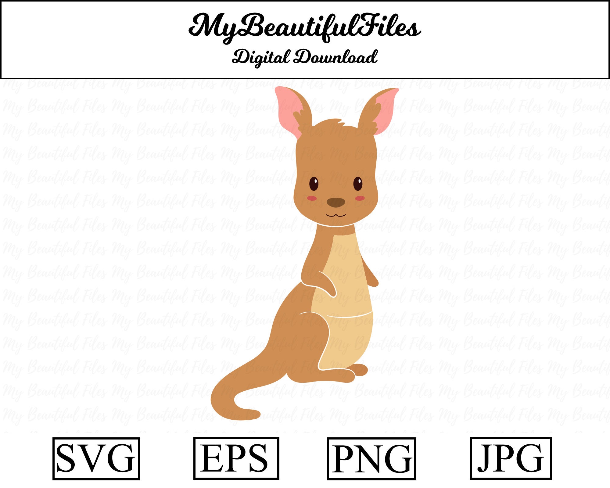 Kangaroo SVGPNG Digital Download Cute Kangaroo File for | Etsy