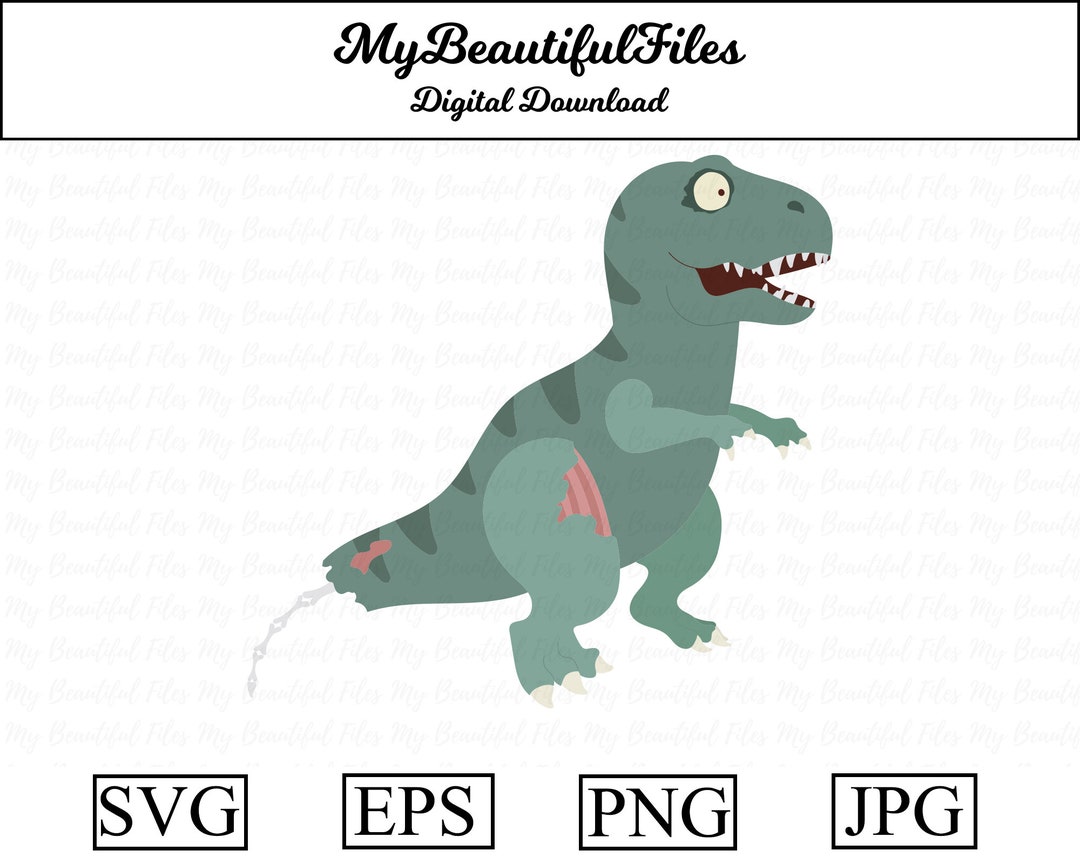 Zombie Dinosaur SVG,PNG Digital Download T-rex File for Printable Art ...