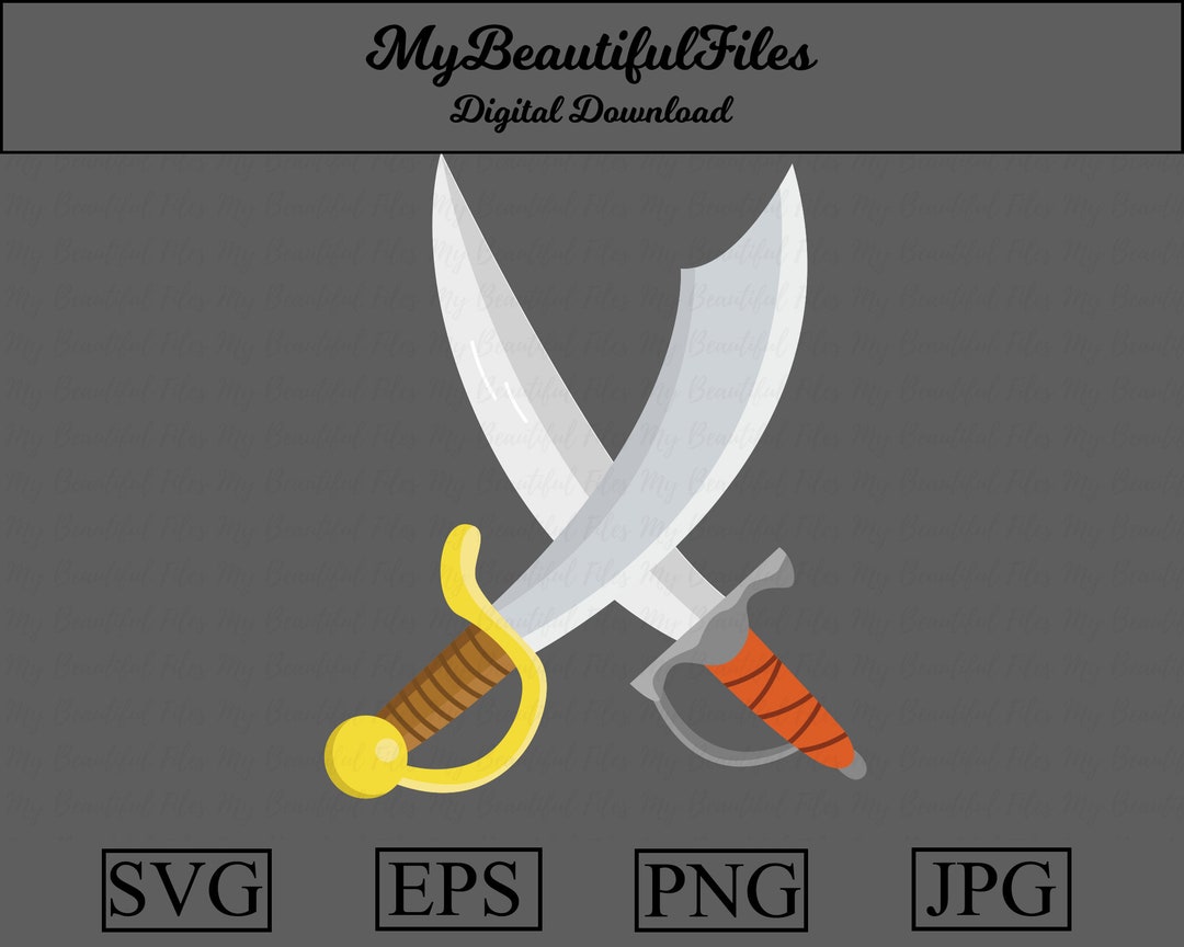 Pirate Sword SVG,PNG Digital Download Pirate Sword File for Printable ...