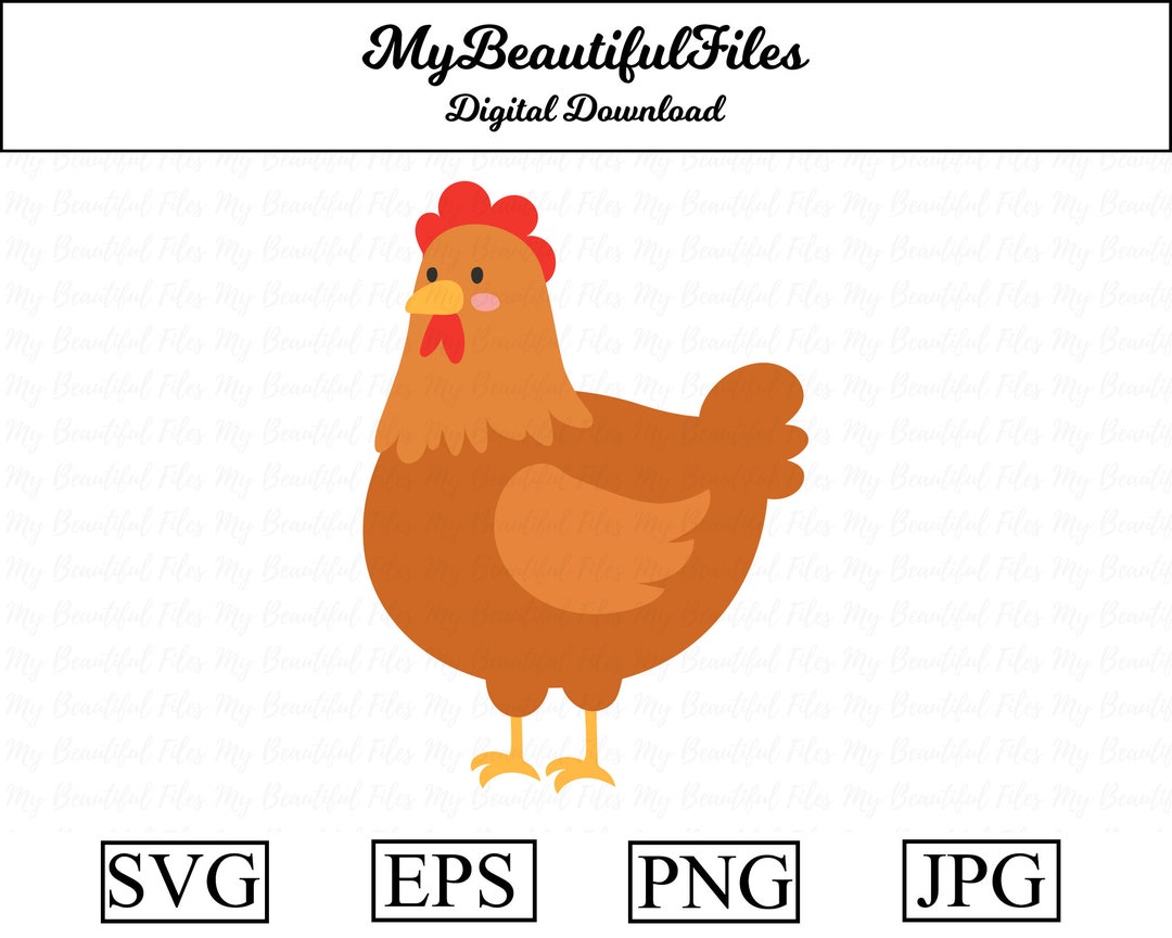 Chicken SVG,PNG Digital Download Cute Chicken File for Printable Art ...