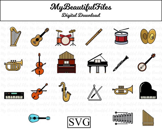 Music Instruments SVG Bundle Digital Download Instruments | Etsy