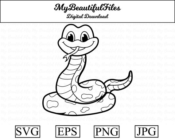 Snake SVGPNG Digital Download Cute Snake File for | Etsy