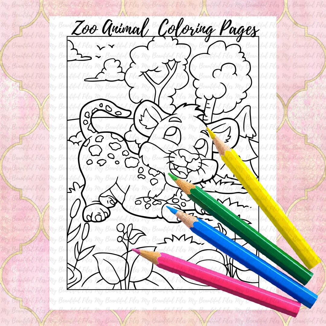 15 Zoo Animals Coloring Pages for Kids Coloring Page for - Etsy