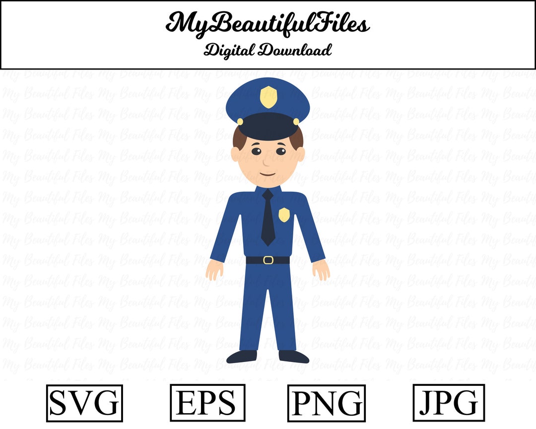 Police Officer SVG,PNG Digital Download Cute Police File for Printable ...