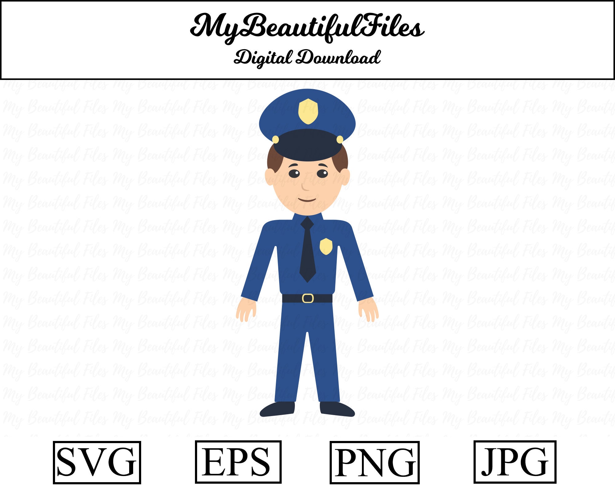 Police Officer SVGPNG Digital Download Cute Police File - Etsy