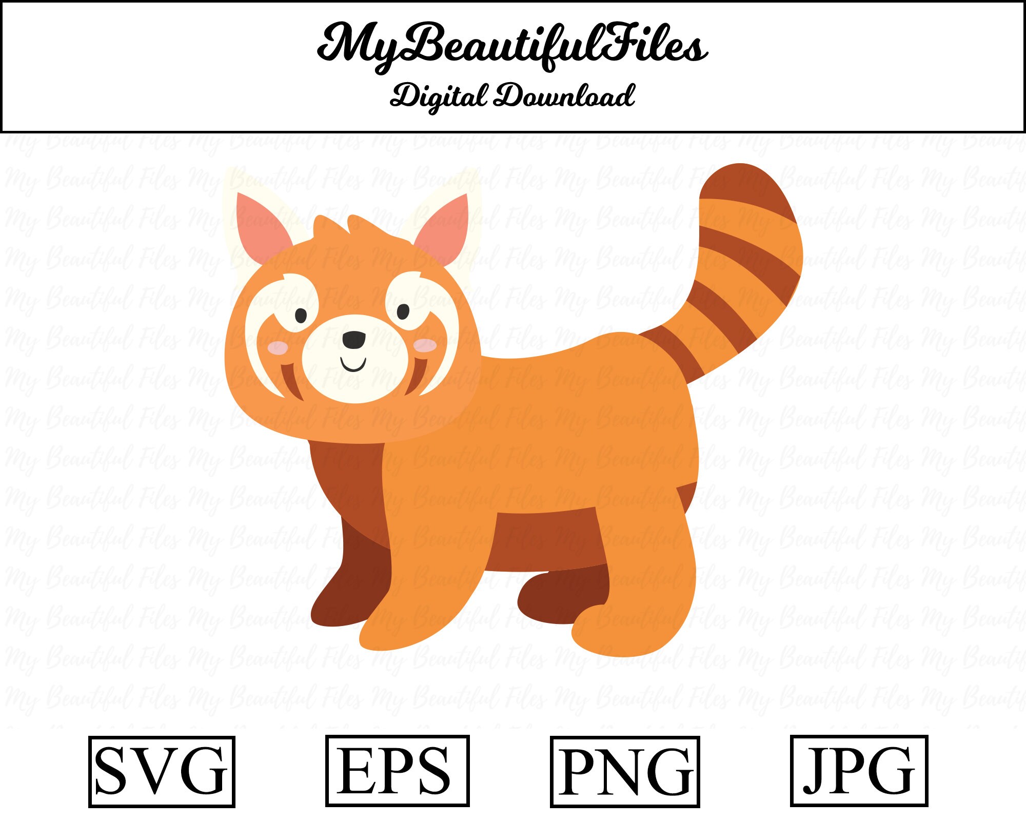 Red Panda SVG,PNG Digital Download Cute Red Panda File for Printable ...