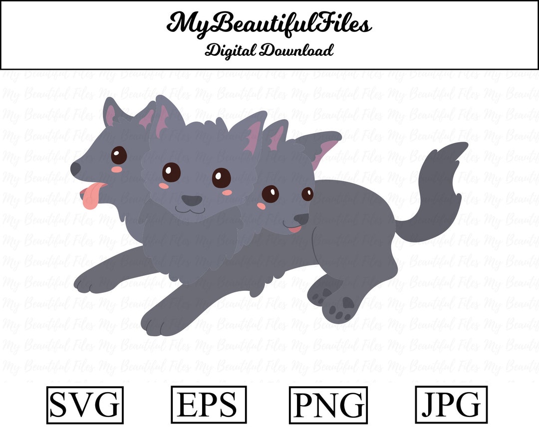 Cerberus SVG,PNG Digital Download Cute Cerberus File for Printable Art ...