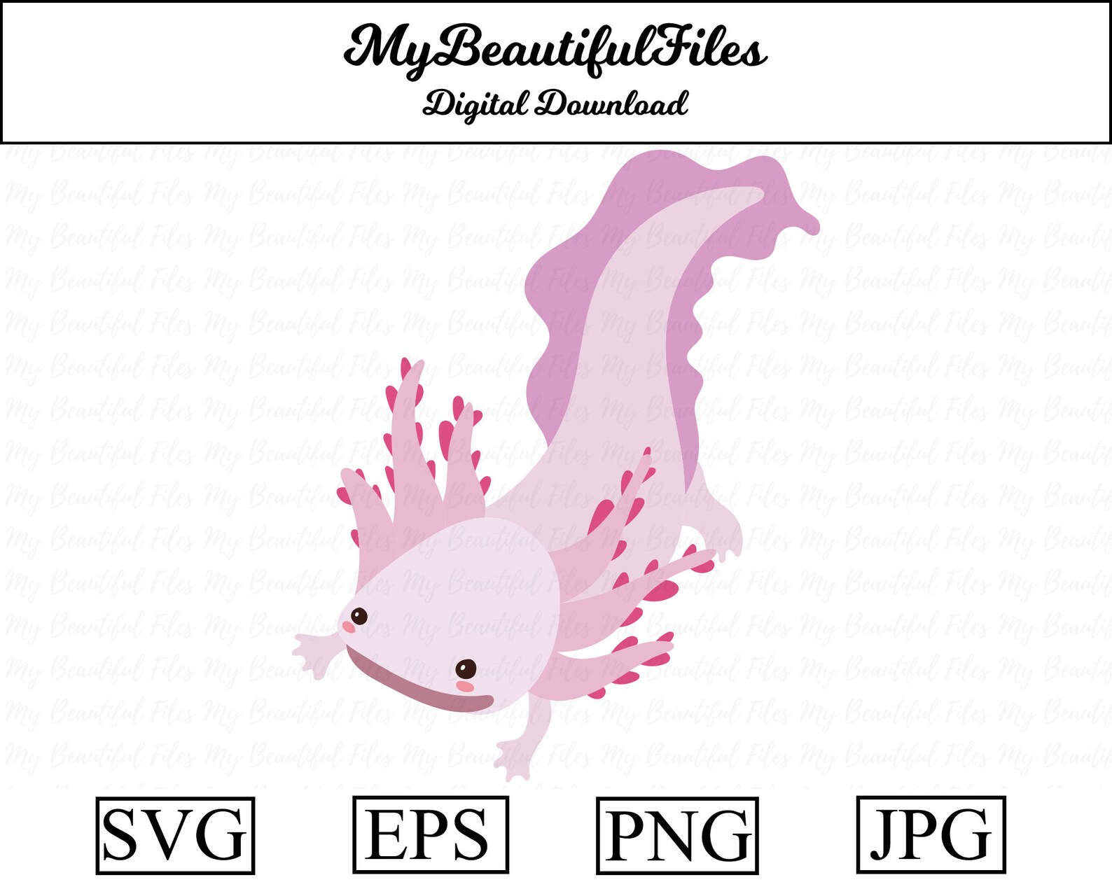 Axolotl SVGPNG Digital Download Cute Axolotl File for - Etsy