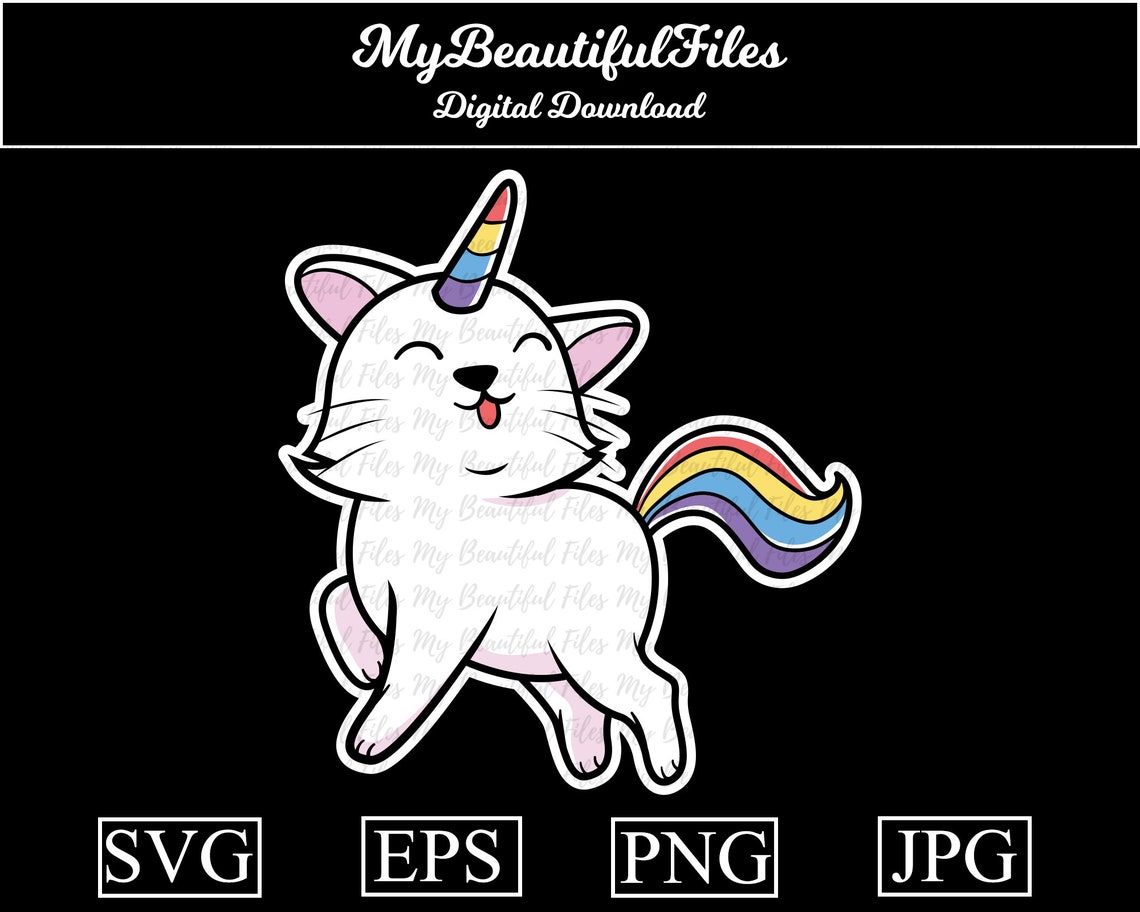 Caticorn SVGPNG Digital Download Cute Caticorn File for - Etsy