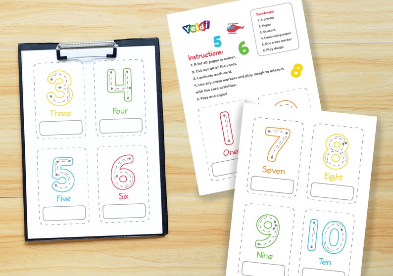 Play Doh Mats Montessori Printable Activity Numbers Tracing Playdough ...