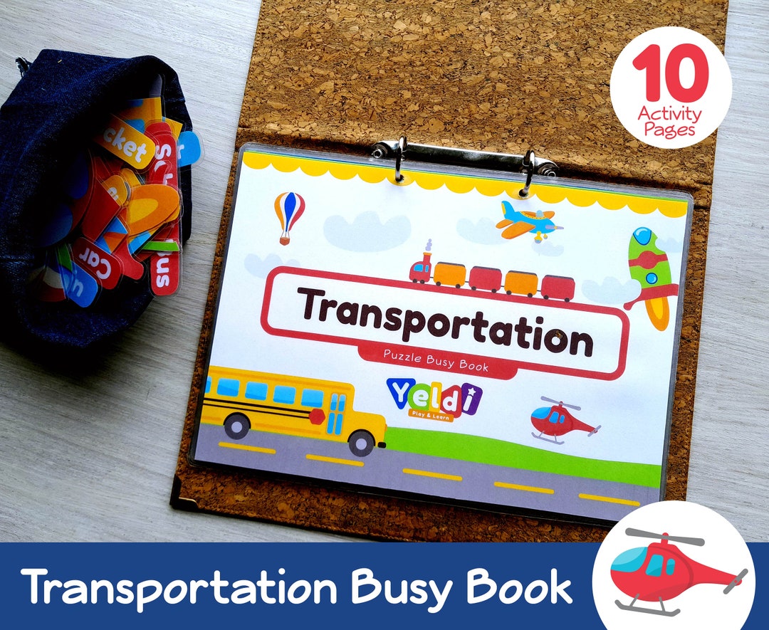 Montessori Busy Book Printable Transportation Quiet Book for - Etsy