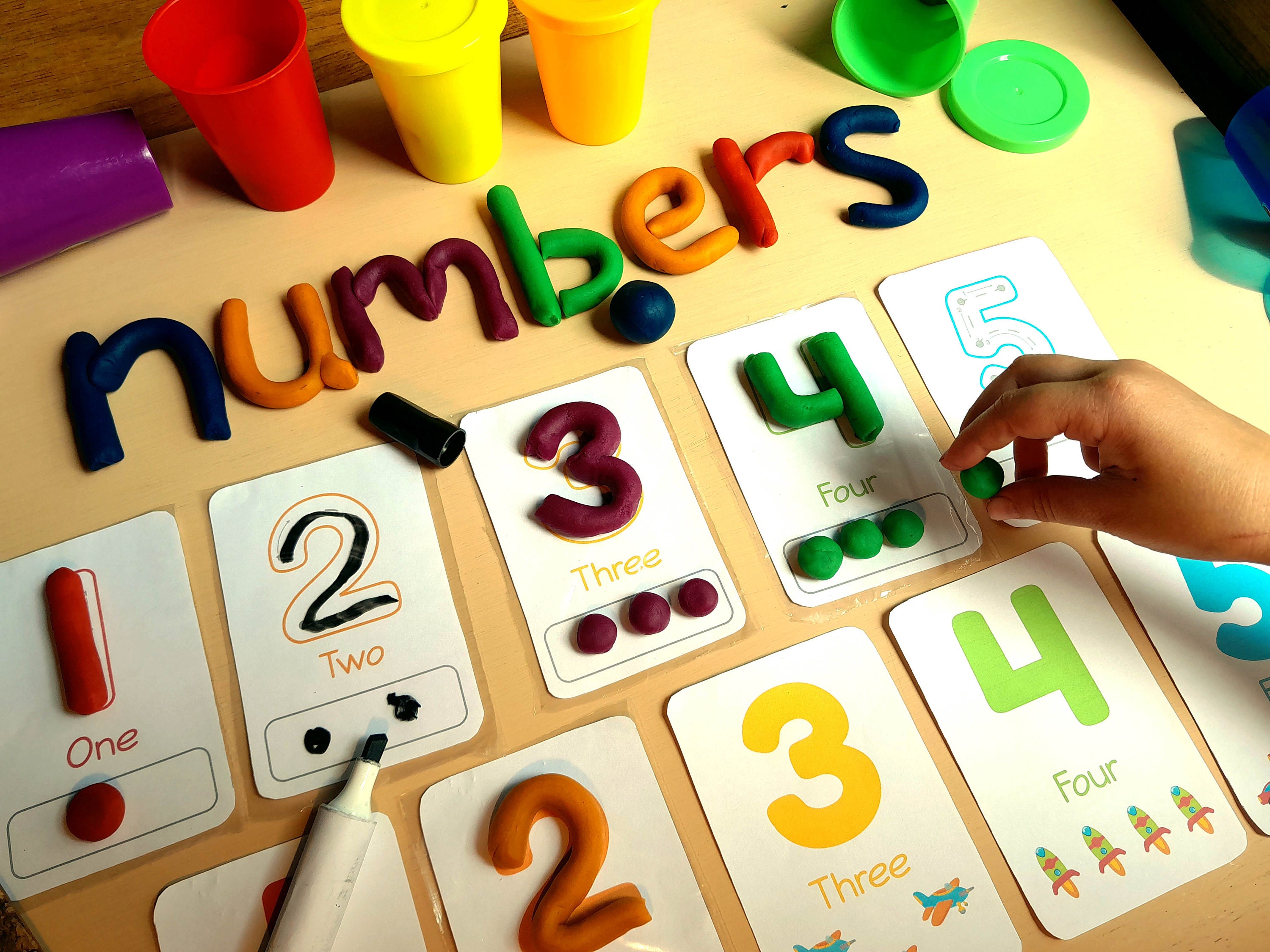 Play Doh Mats Montessori Printable Activity Numbers Tracing Playdough ...