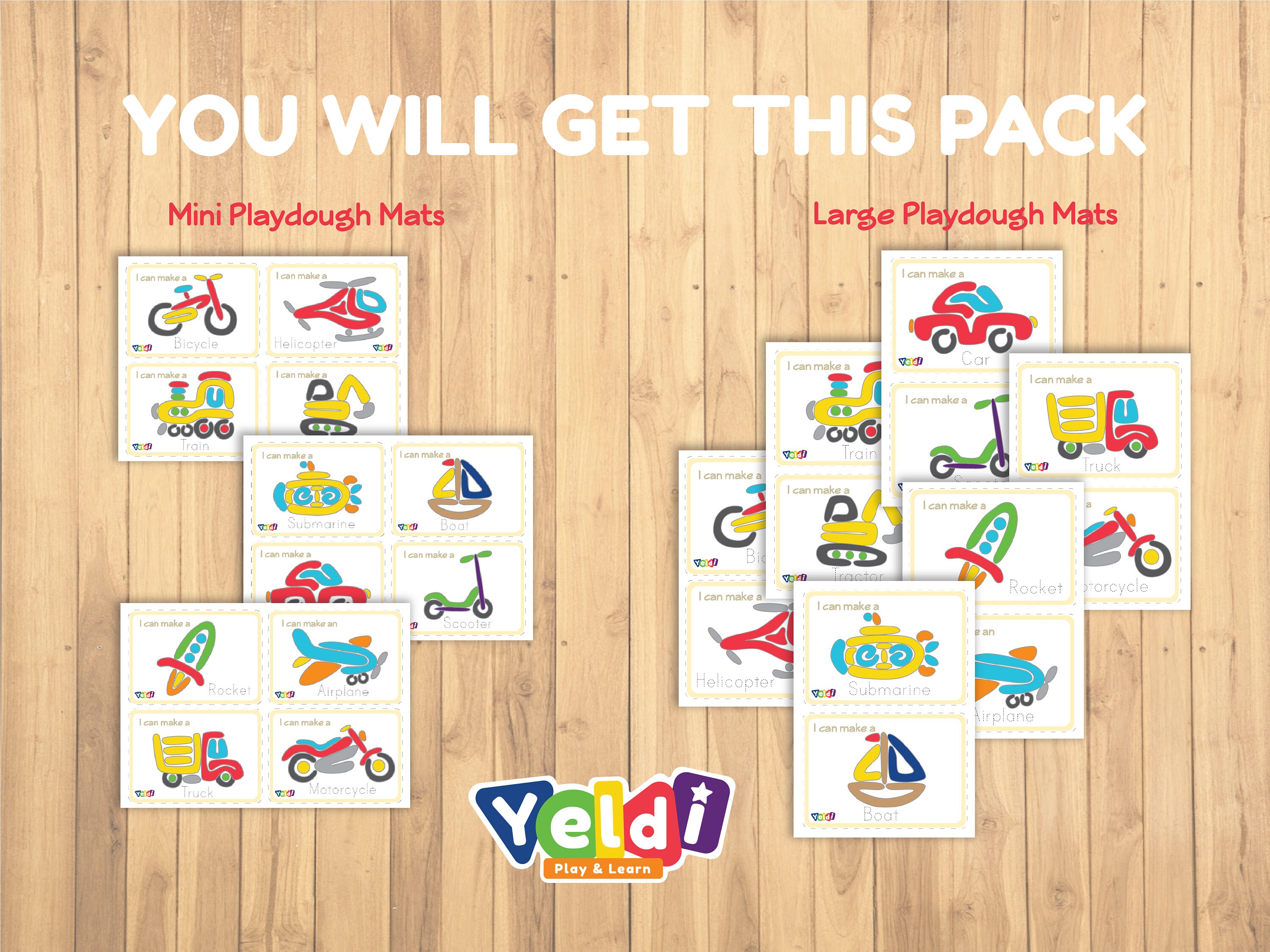 Transportation Play Dough Mats Printable Play Doh Mats Fine Motor ...