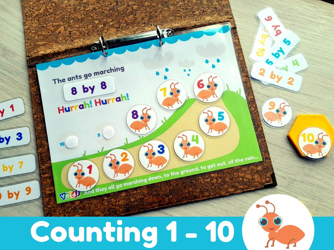 Montessori Counting Activity Ants Go Marching for Toddlers Number Match ...