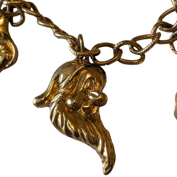 Seven Dwarfs Disney Snow White Vintage Gold-Toned Cha… - Gem