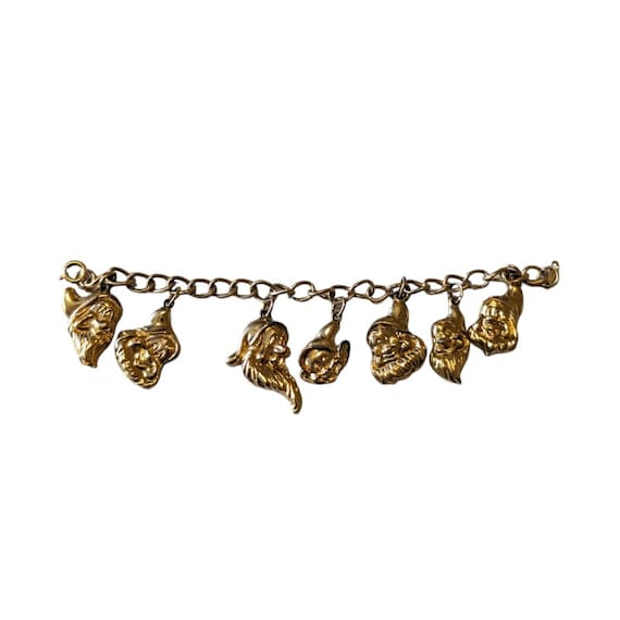 Seven Dwarfs Disney Snow White Vintage Gold-Toned Cha… - Gem