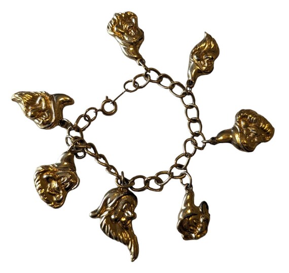 Seven Dwarfs Disney Snow White Vintage Gold-Toned Cha… - Gem