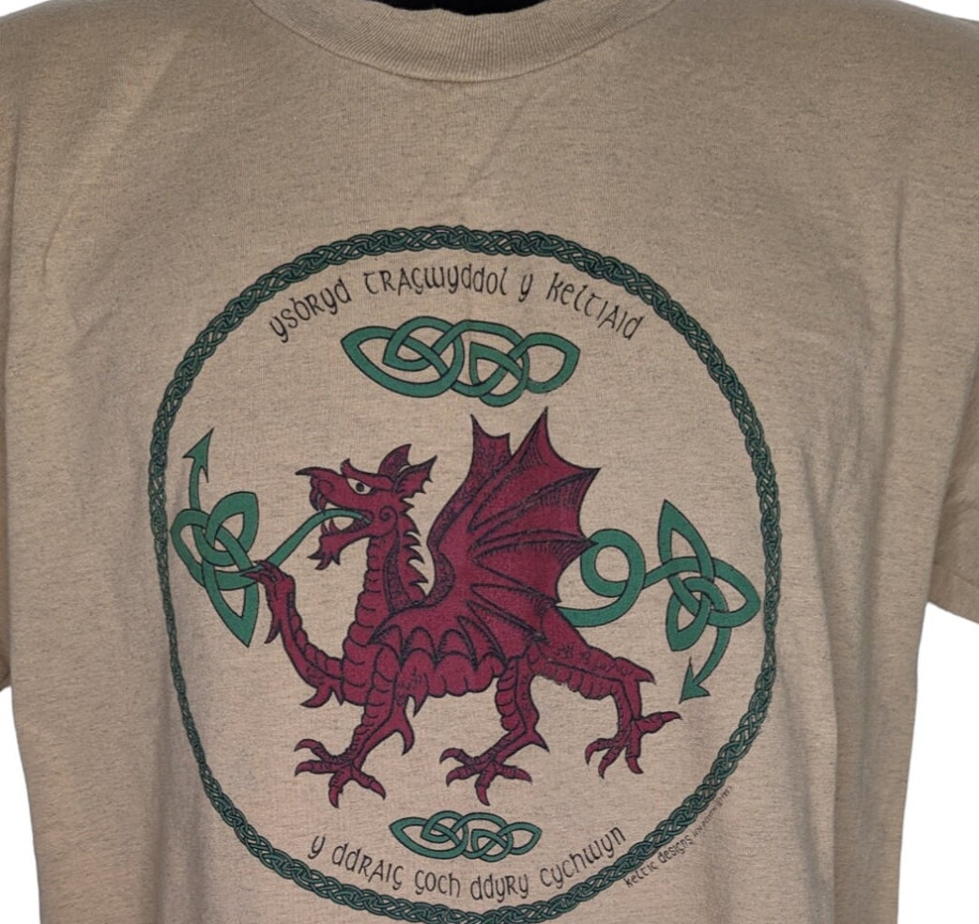 Keltic Design Dragon Jen Delyth Vintage 90s Single Stitch Tshirt Size L ...
