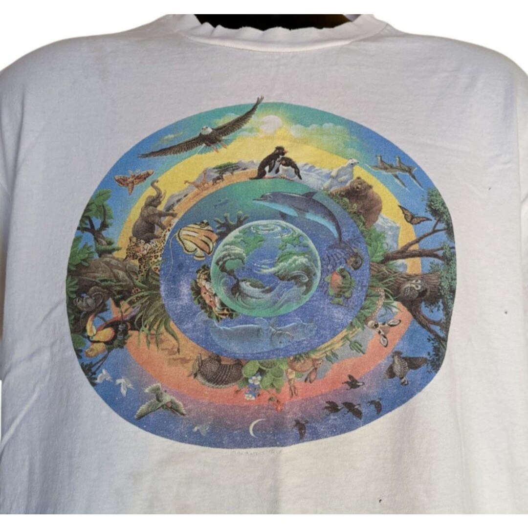 Human I Tees Vintage 90s Tshirt Thrashed Trashed Worn Nature Earth Size ...