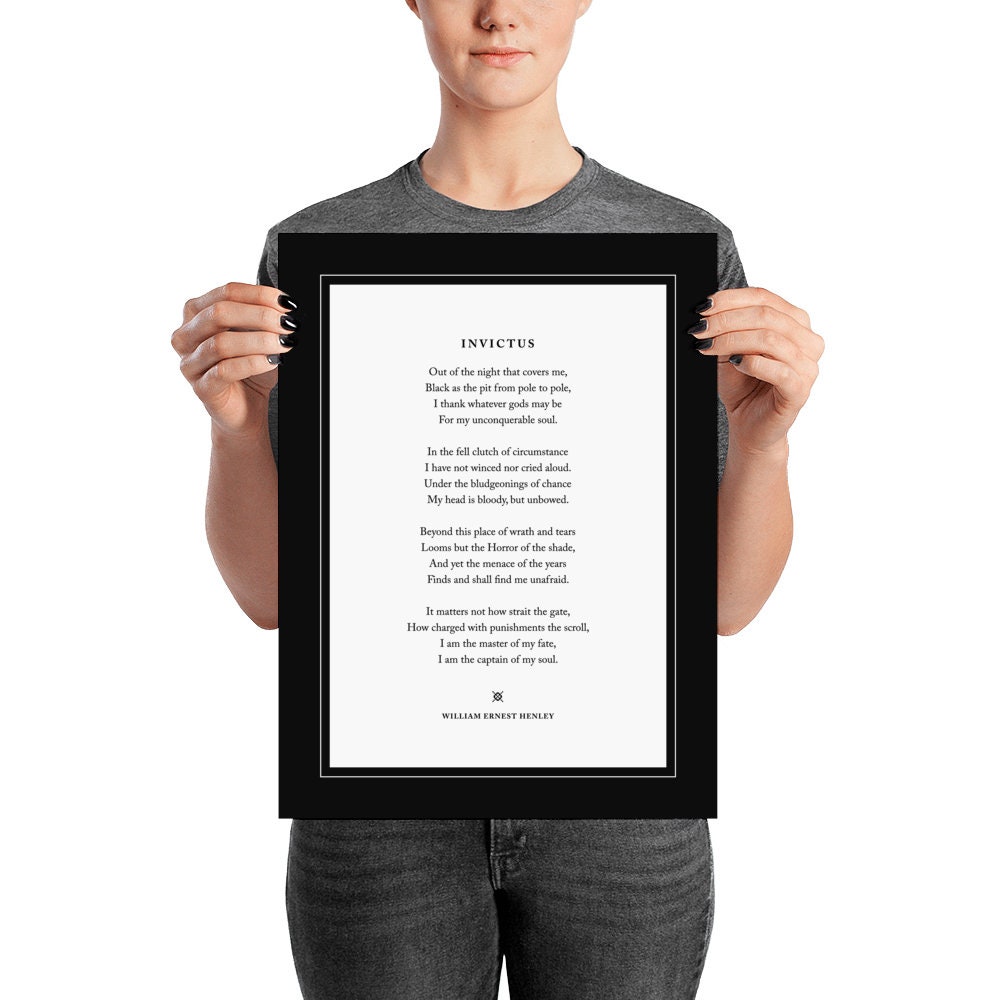 William Ernest Henley: Invictus Poster - Etsy