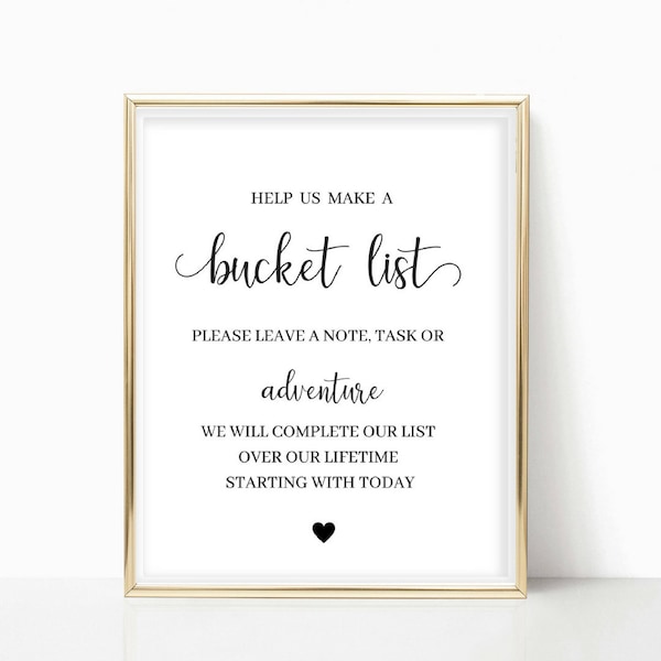 Bucket List Wedding Sign - Etsy