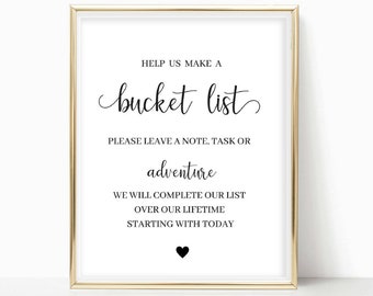Bucket list sign | Etsy