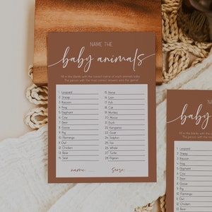 LUCY Boho Baby Shower Game Baby Animal Baby Shower Game - Etsy Canada