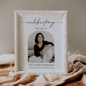 Memorial Welcome Sign Template, Funeral Welcome Sign, Celebration of ...