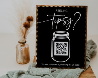 Bartender Feeling Tipsy Tip Sign. Virtual Tip Jar. Scan to Pay - Etsy