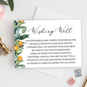 Wishing Well Card Template, Printable Wishing Well Card, Wedding ...
