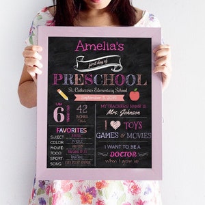 Editable Back to School Photo, First Day of School Photo Prop, Editable ...