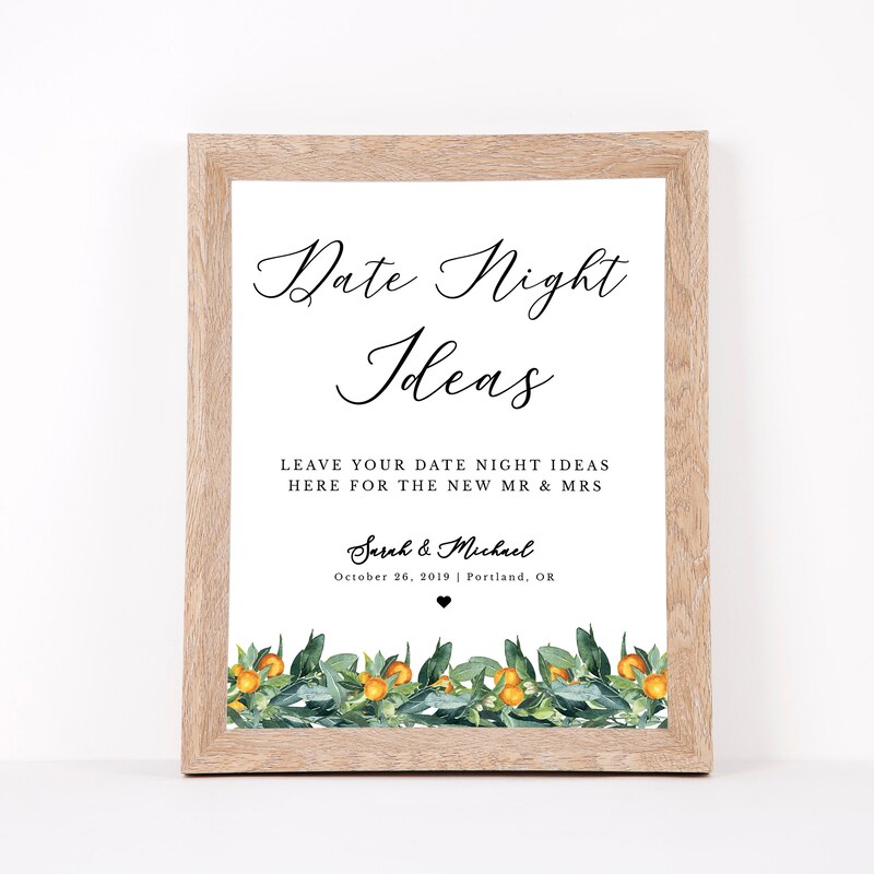 Date Night Ideas Sign - Etsy