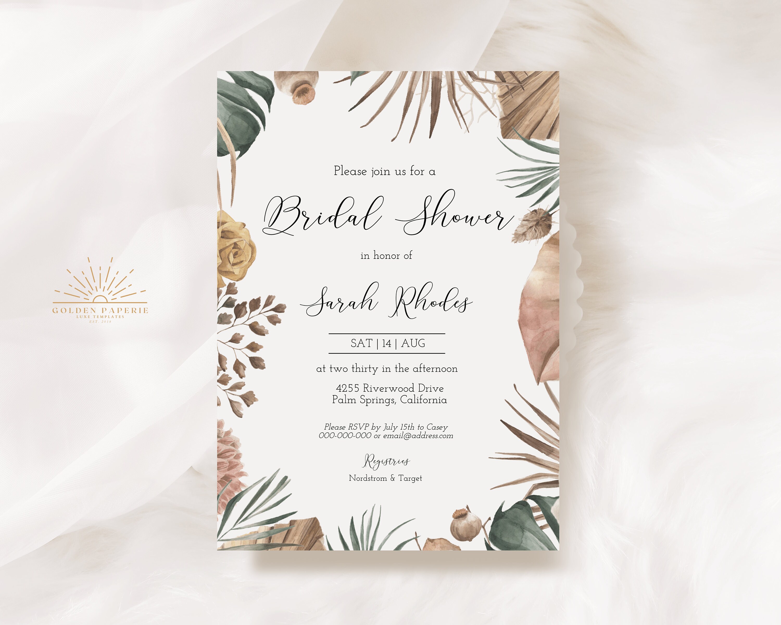 Tropical Bridal Shower Invitation Destination Beach Wedding - Etsy