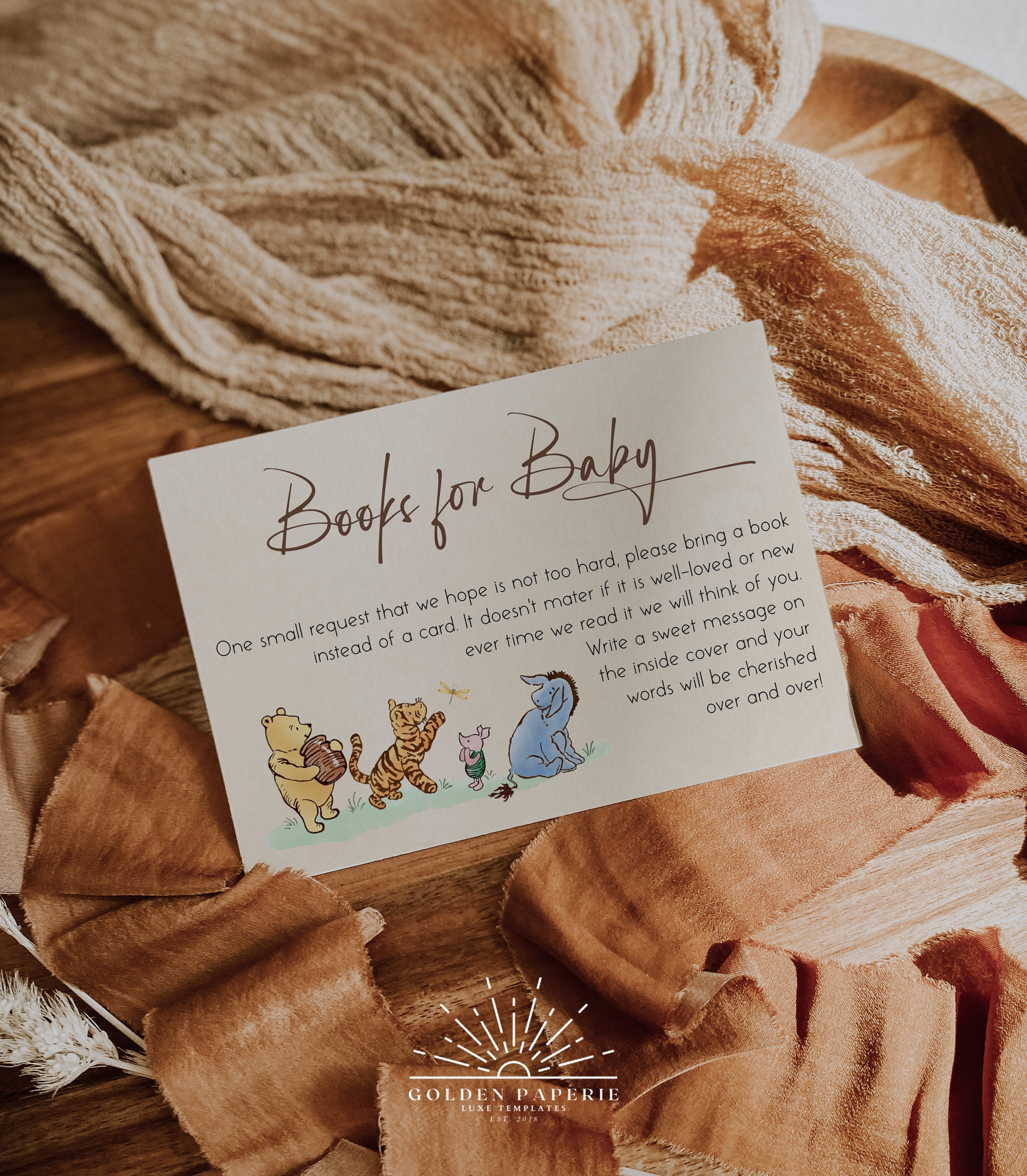WINNIE Winnie the Pooh Books for Baby Shower Invite - Etsy