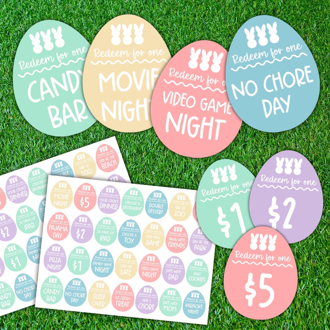 Easter Egg Tokens Printable Easter Egg Coupon, Editable Easter Egg ...
