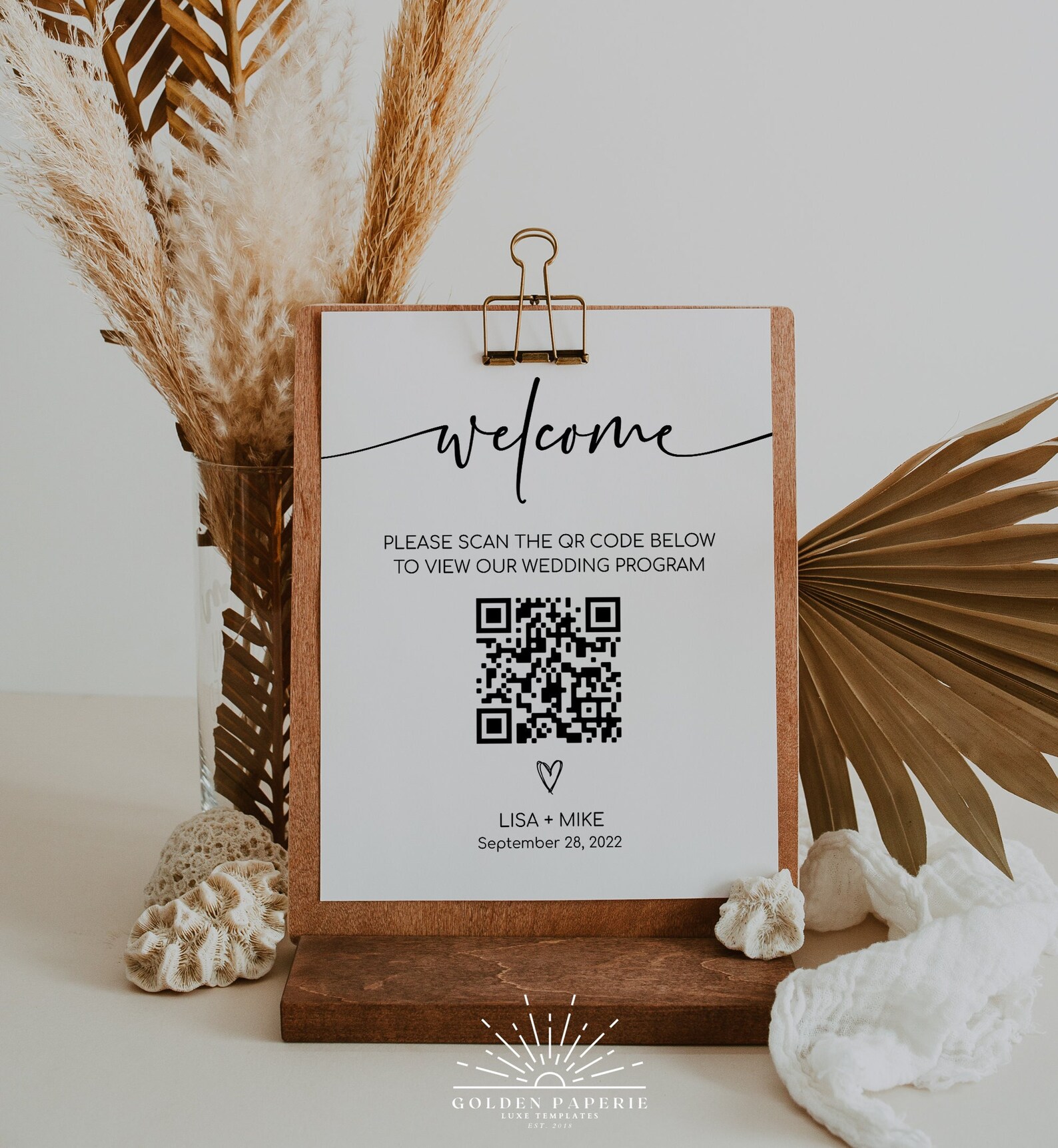 MILA QR Code Wedding Program Scan QR Code for Order of - Etsy