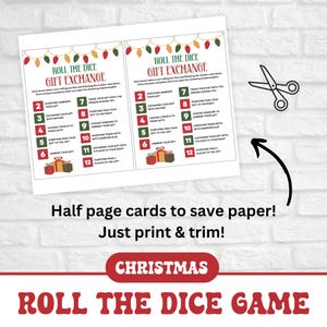Roll the Dice Printable, Christmas Party Game, Office Christmas Party ...