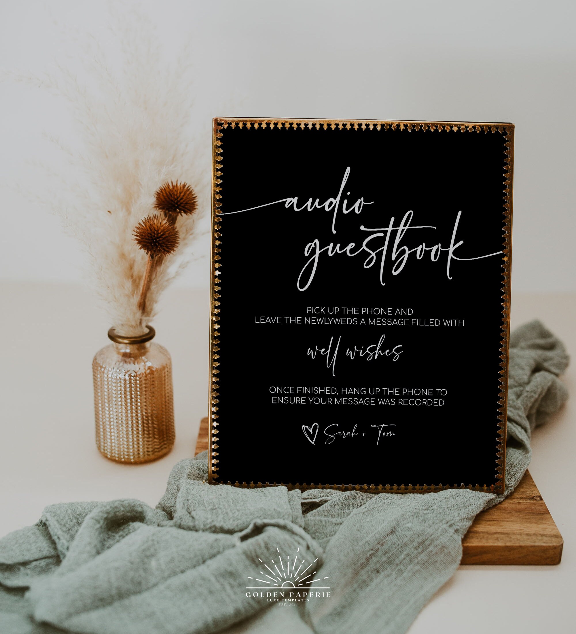 ABBY Telephone Guestbook Sign Template Modern Audio - Etsy