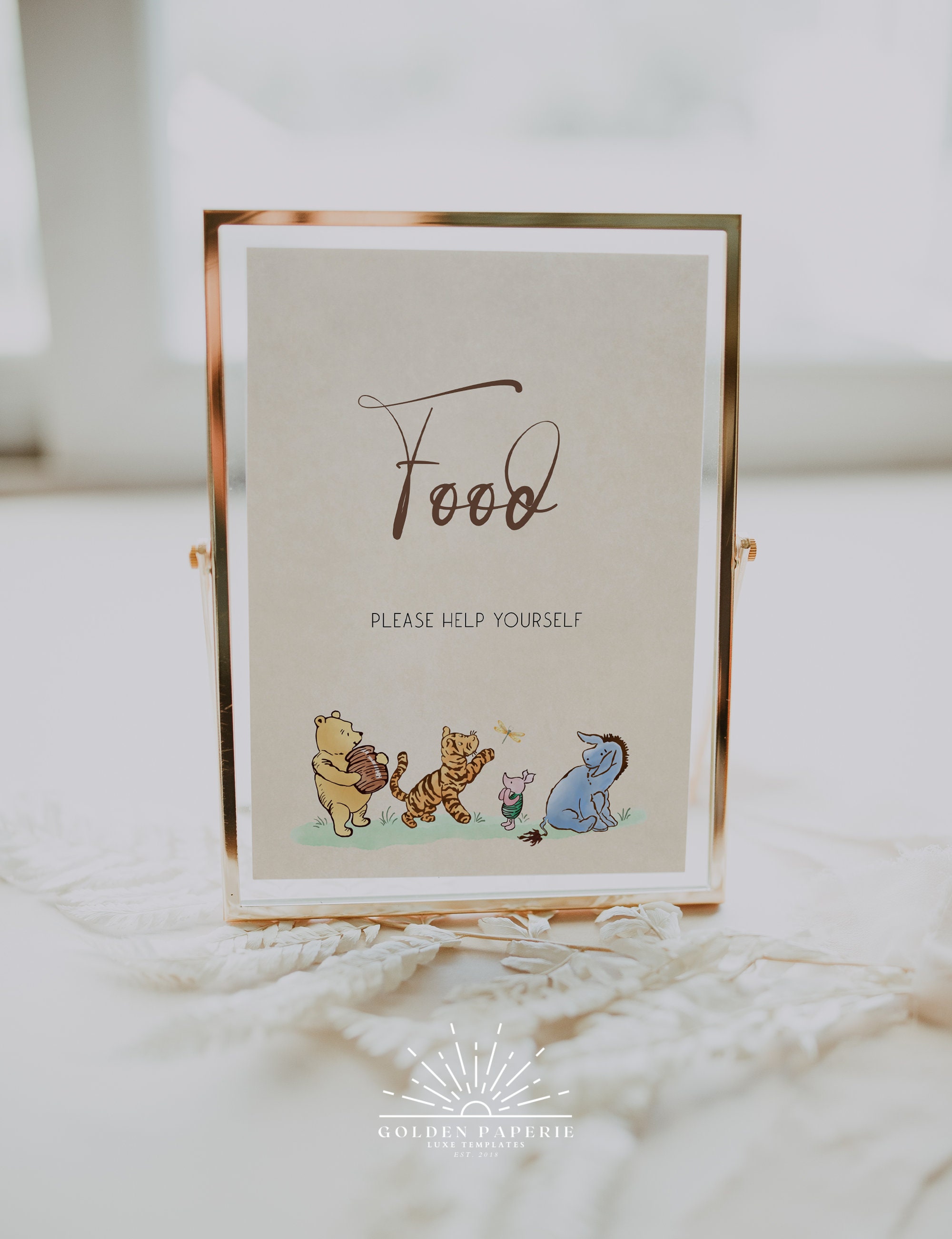 WINNIE Baby Shower Food Sign Classic Winnie the Pooh Baby - Etsy