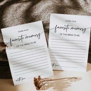 MILA - Favorite Memory of the Bride Bridal Shower Game, Share A Memory ...