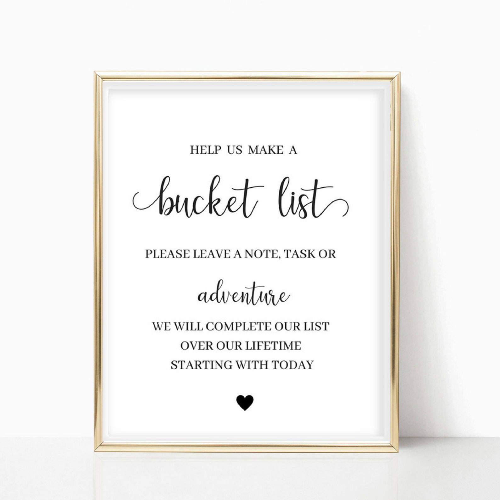 Wedding Bucket List Sign 8x10 Printable Marriage Bucket List | Etsy