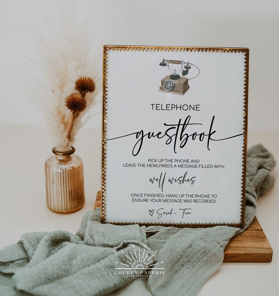 MILA - Telephone Guestbook Sign Printable, Leave A Message Guestbook ...