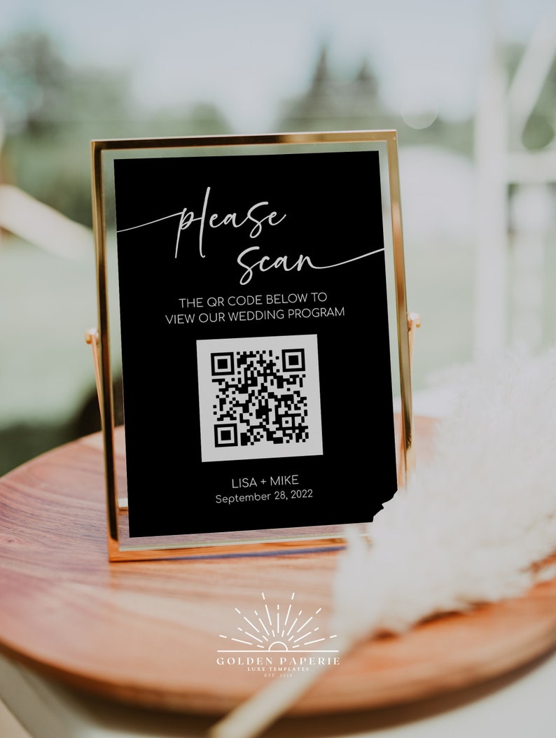 ABBY Wedding Program QR Code Sign Scannable Wedding - Etsy