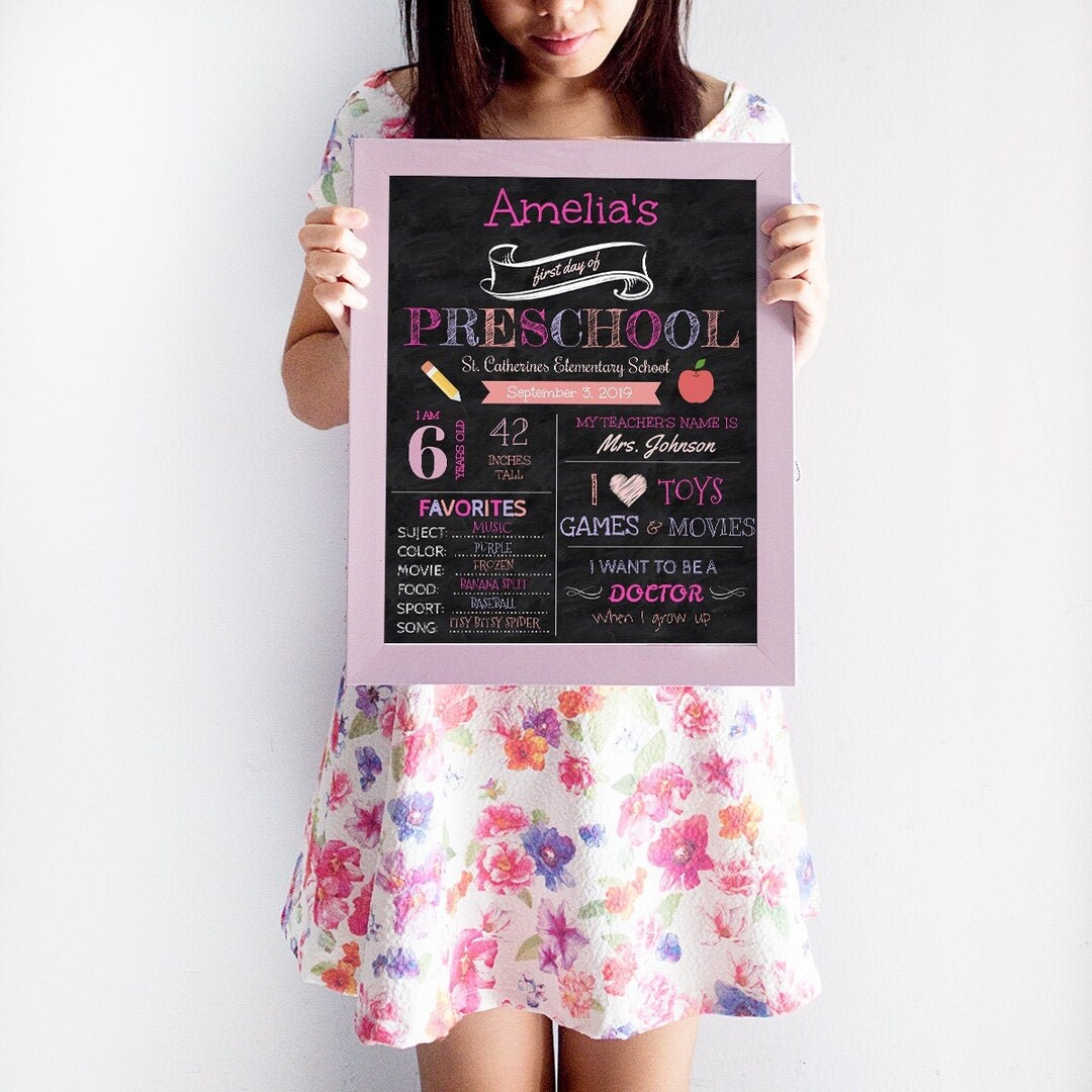 Editable Back to School Photo, First Day of School Photo Prop, Editable ...